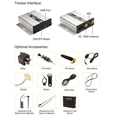 36V 850Mhz Real Time Monitoring Car GPS Tracker Without Sim Card